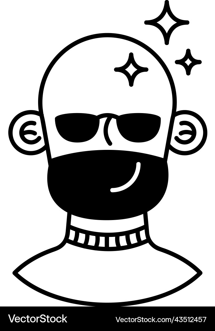 Man bald and bearded Royalty Free Vector Image