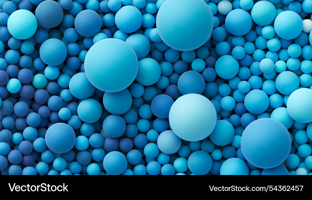 Ocean blue bright color gradient random soft balls