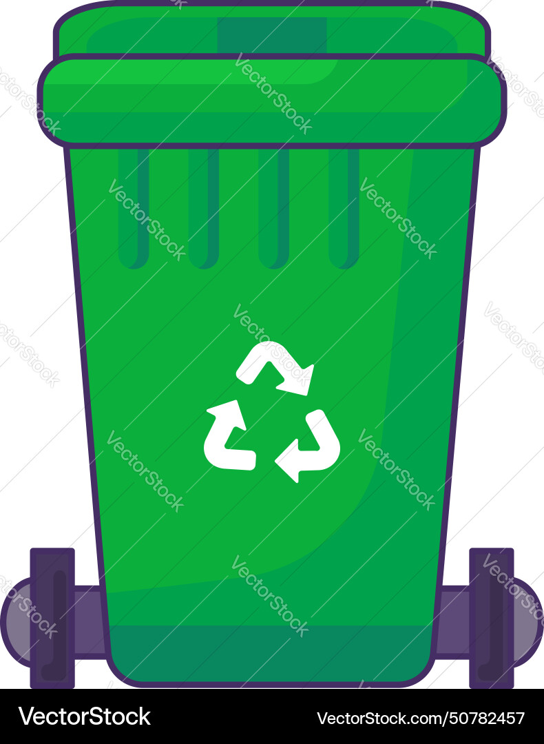 Transportable closed lid glass waste container Vector Image