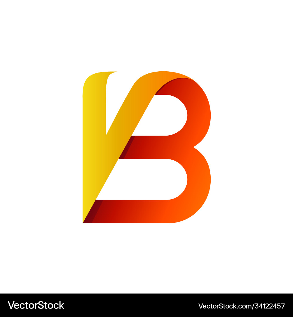 VB Monogram Logo - 3D Letter Combination Vector Image