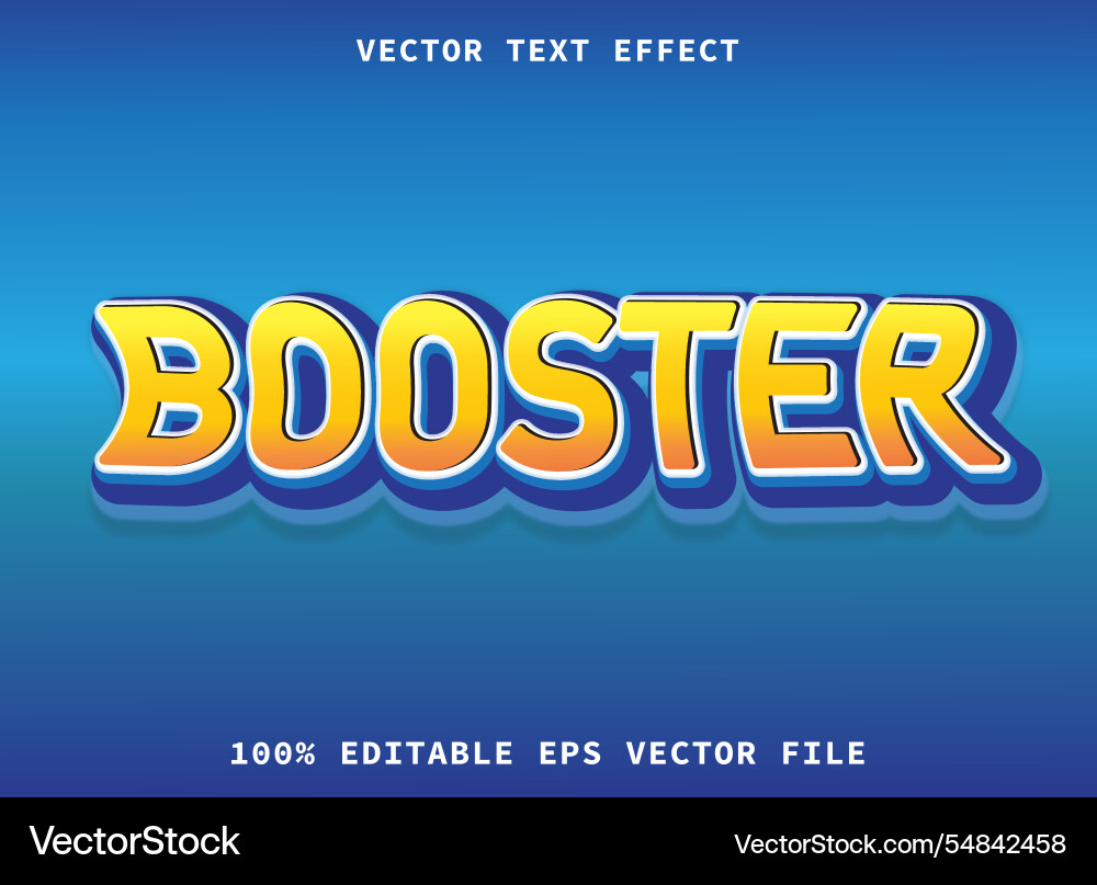 Booster text effect editable Royalty Free Vector Image