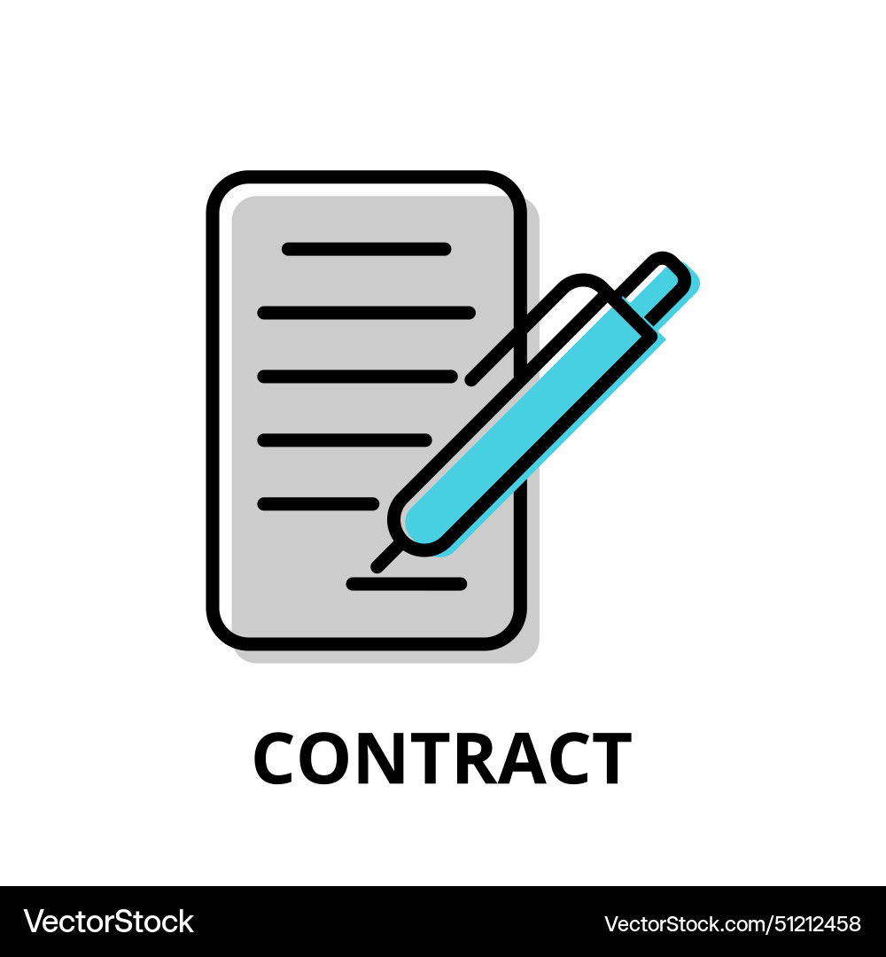 Concept of contract icon modern flat thin line Vector Image