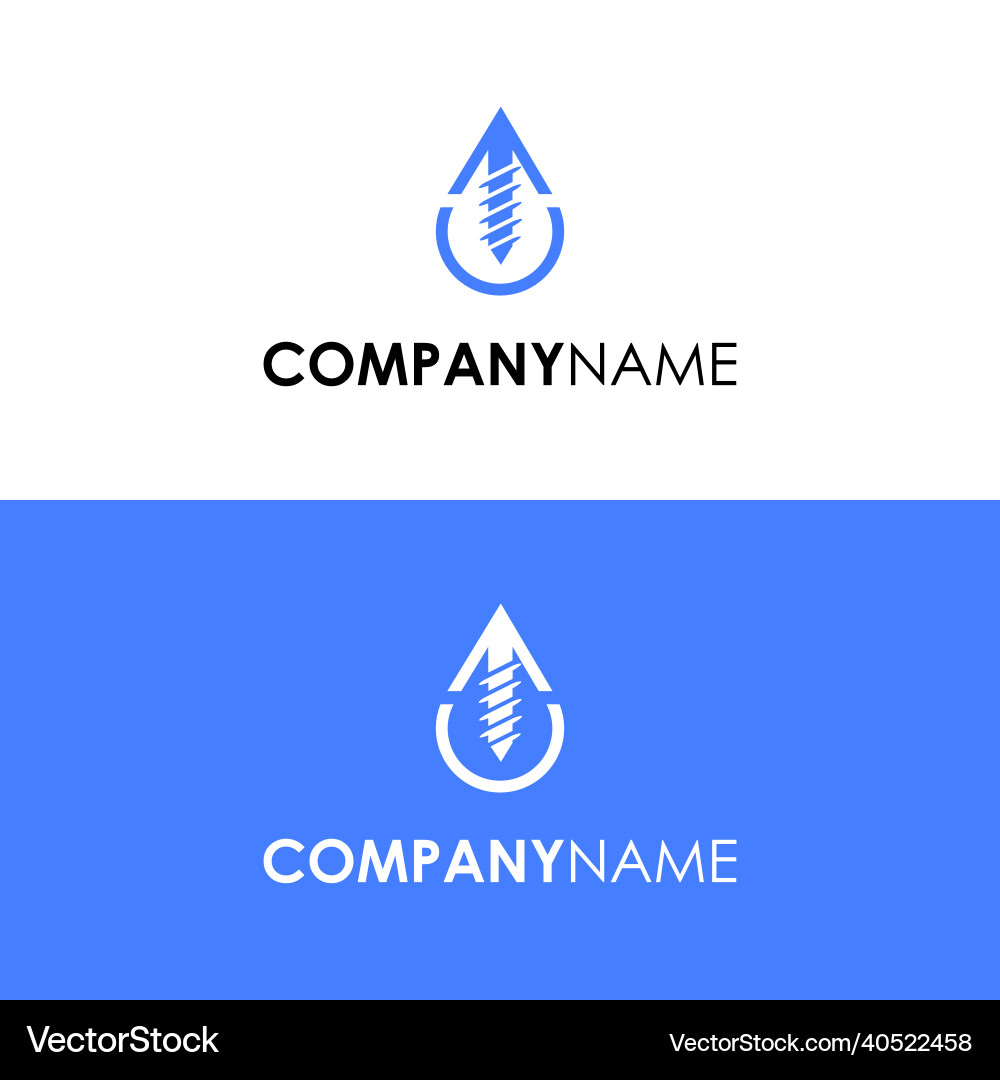 Elegant abstract well drilling logo Royalty Free Vector