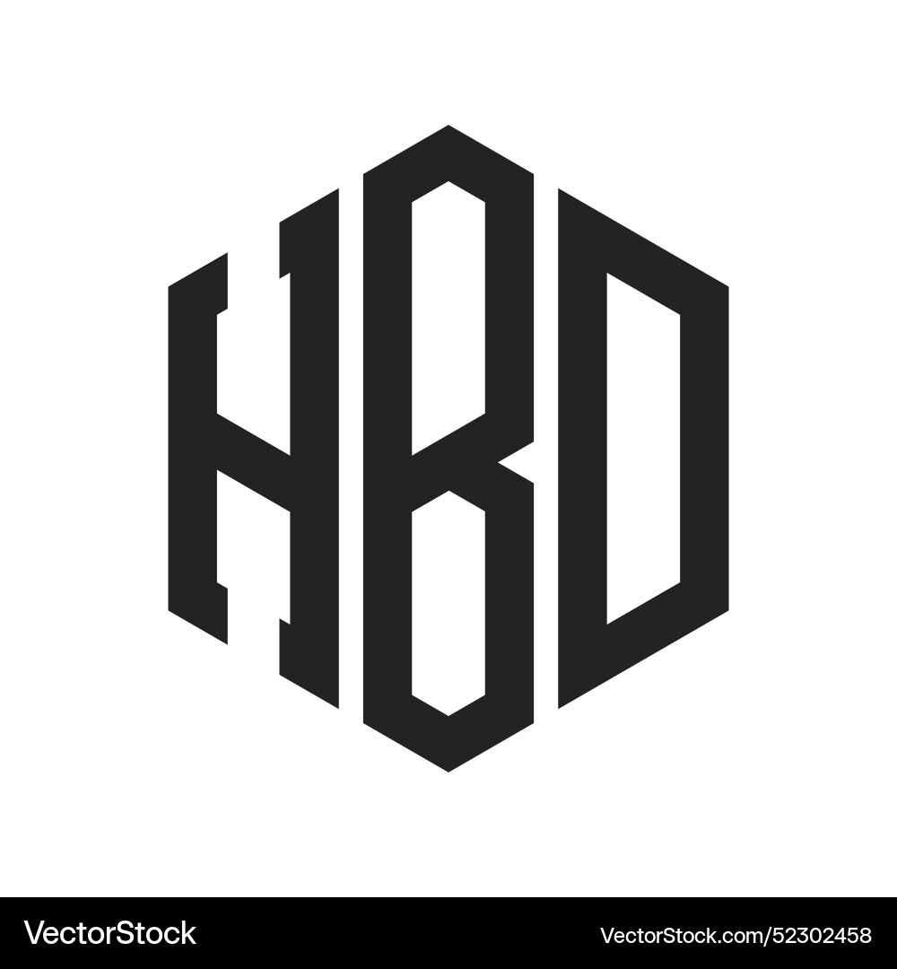 Hbd logo design initial letter monogram Royalty Free Vector