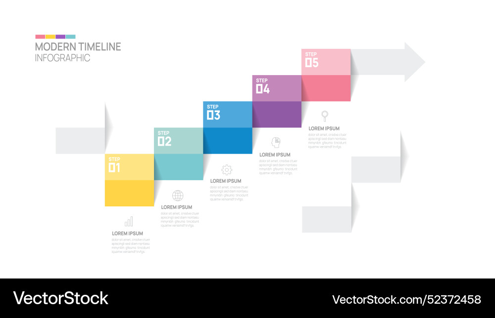Ladder step up infographic 5 level steps Vector Image