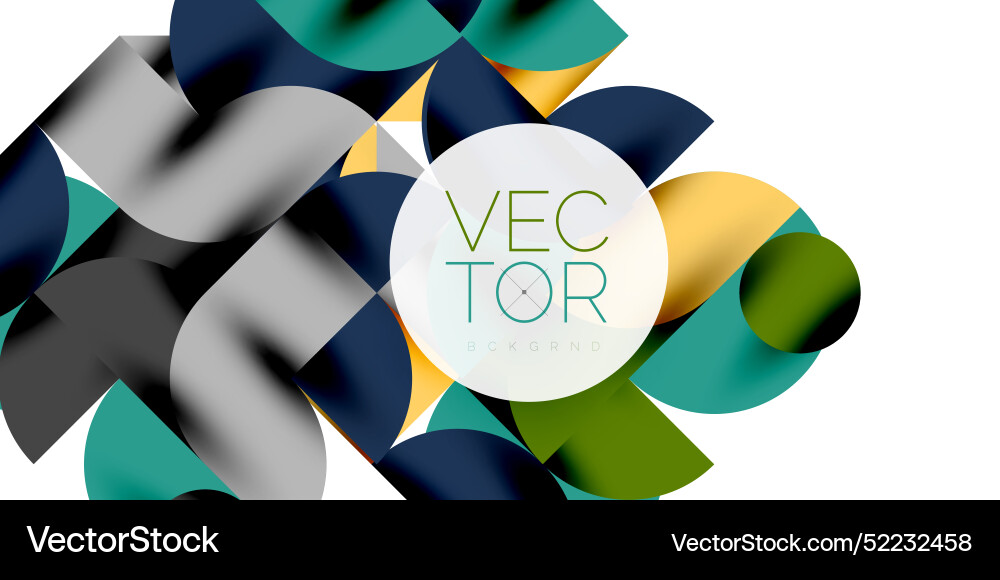 Tech minimal circular shapes geometric art Vector Image