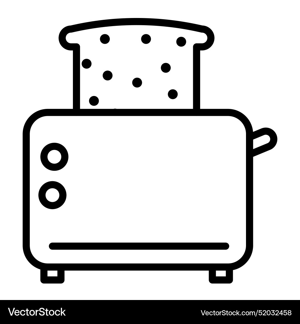 Toaster icon linear logo mark in black and white Vector Image