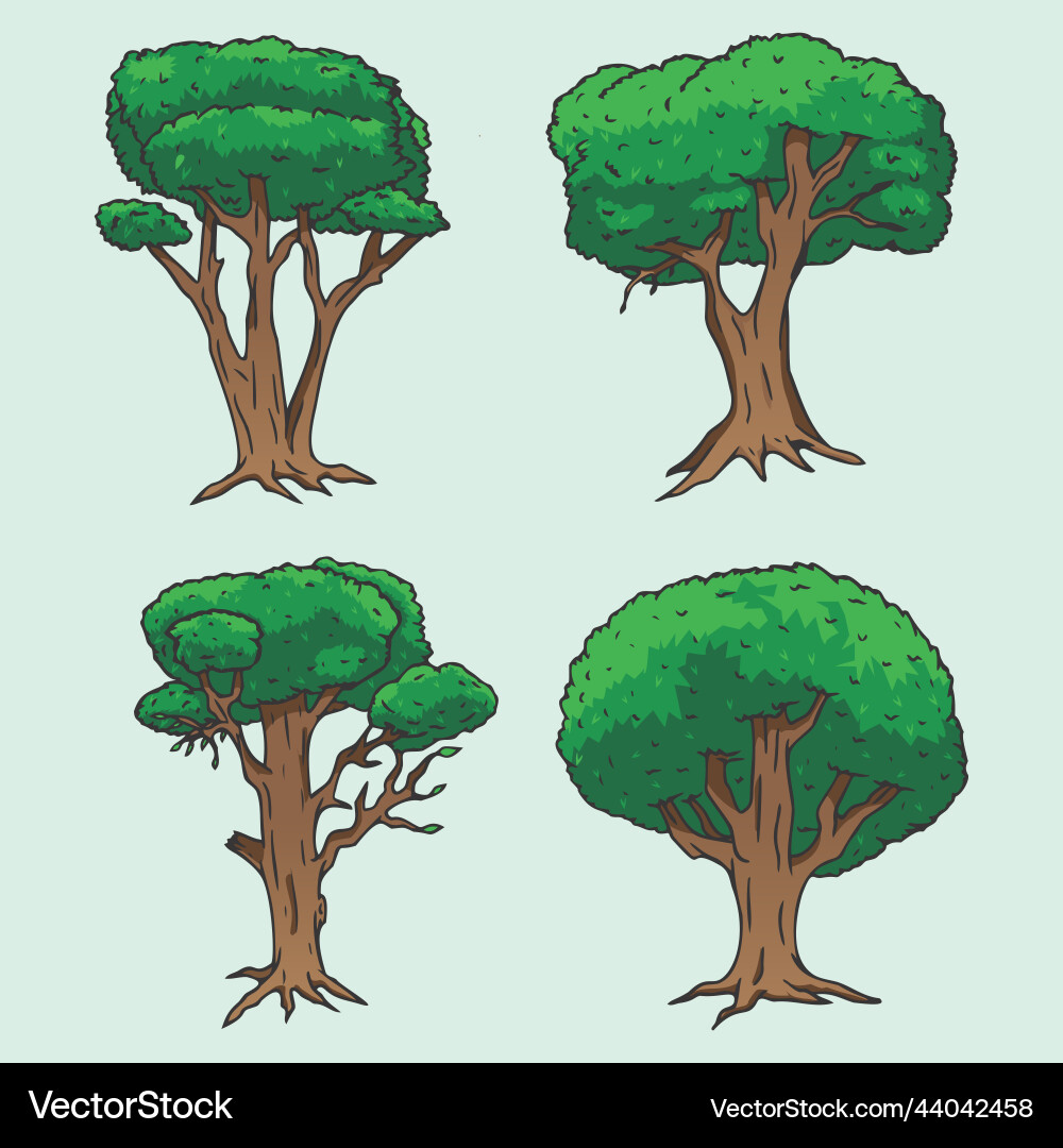 Tree set Royalty Free Vector Image - VectorStock