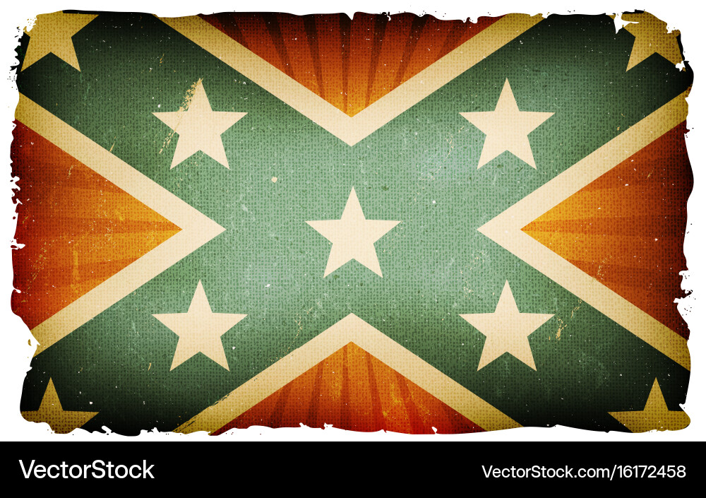 Vintage Confederate Flag Poster Royalty Free Vector Image