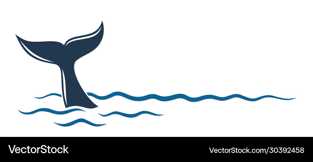 Whale symbol in sea Royalty Free Vector Image - VectorStock