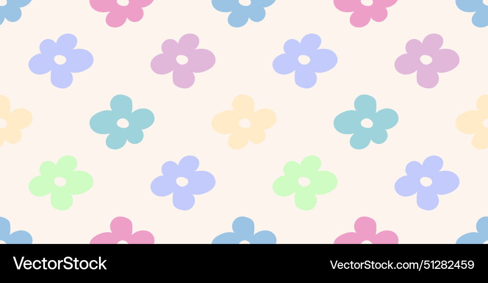 2000s flowers seamless pattern with abstract Vector Image