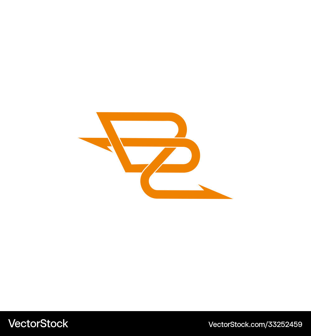 Abstract letter b2 linked arrow logo Royalty Free Vector