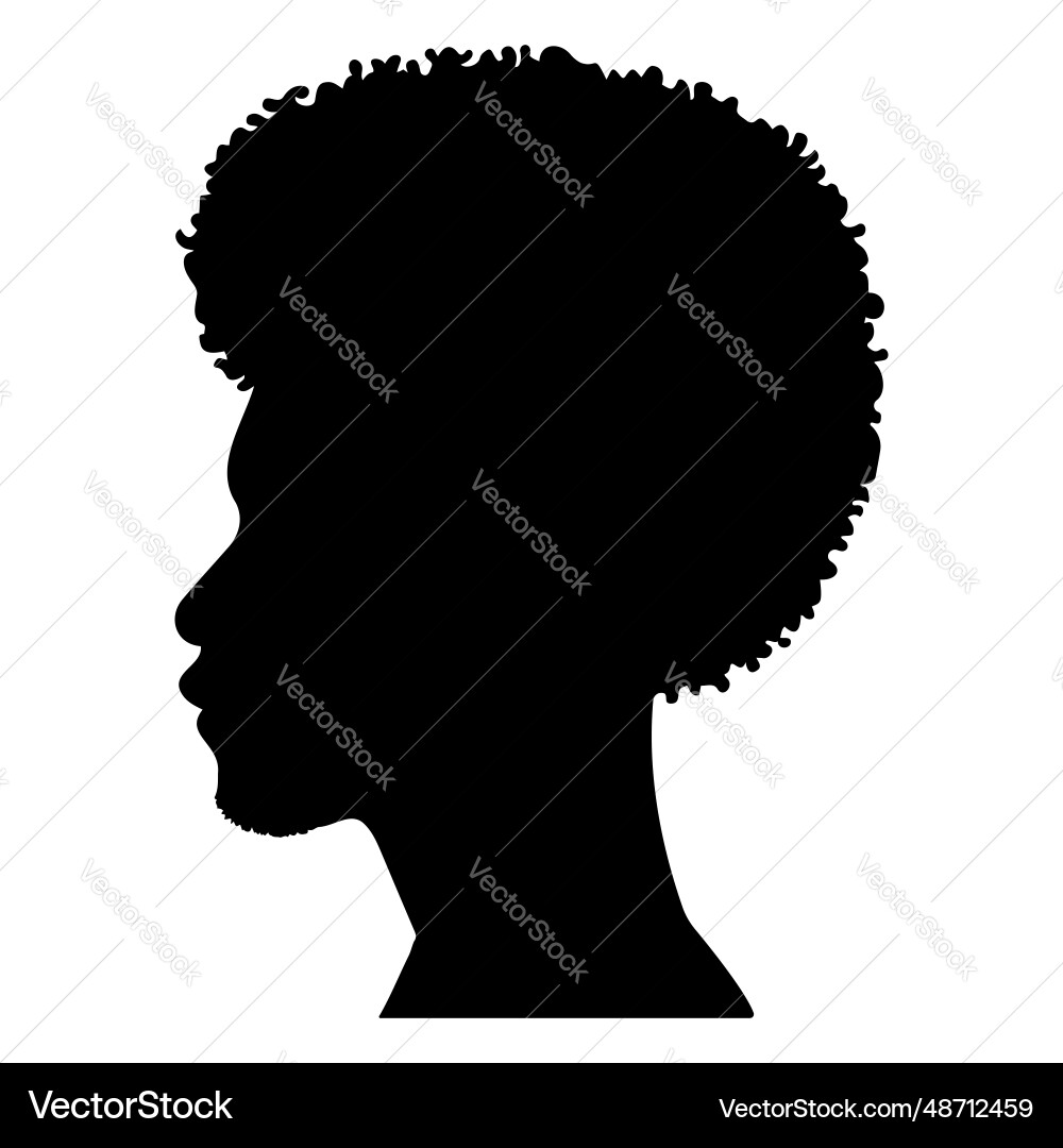 African Man Head Silhouette Royalty Free Vector Image