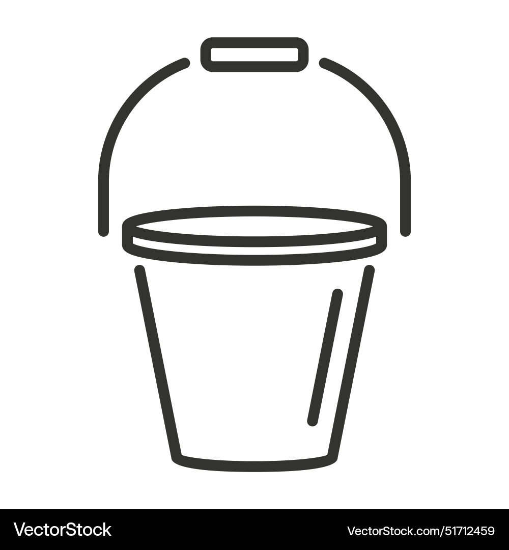 Bucket linear icon domestic outline Royalty Free Vector