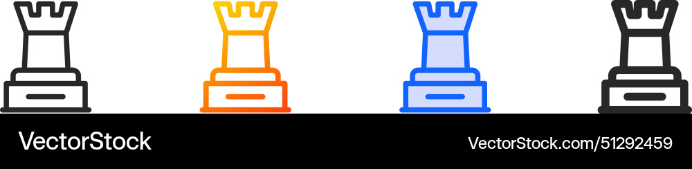 Chess iconthin linear gradient blue stroke Vector Image