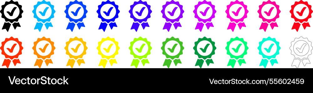 Correct badge set verified guaranteed signs Vector Image