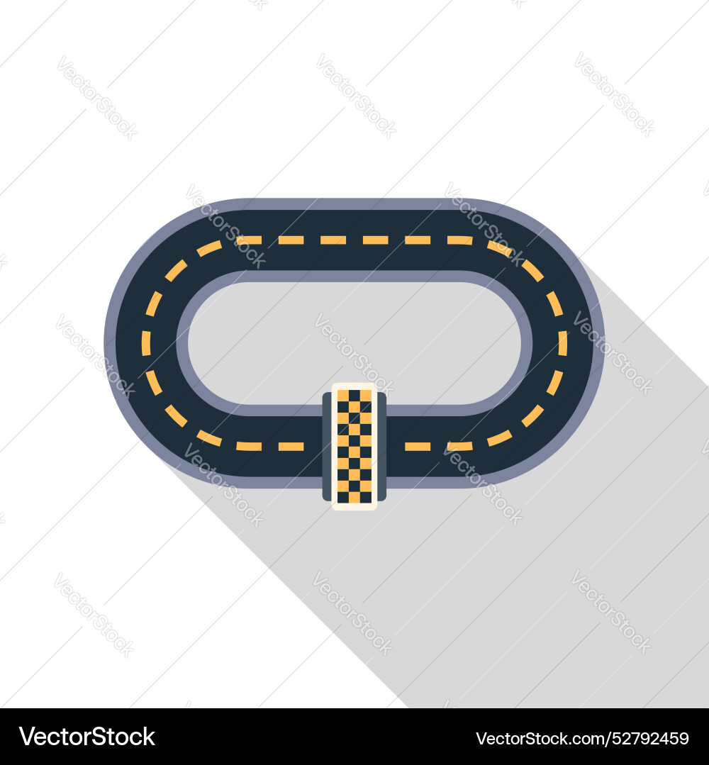 Empty race track with finish line is waiting for Vector Image