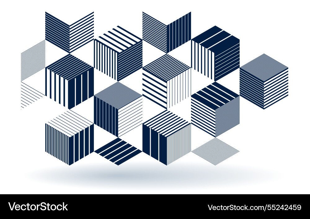 Isometric 3d cubes abstract background geometric Vector Image