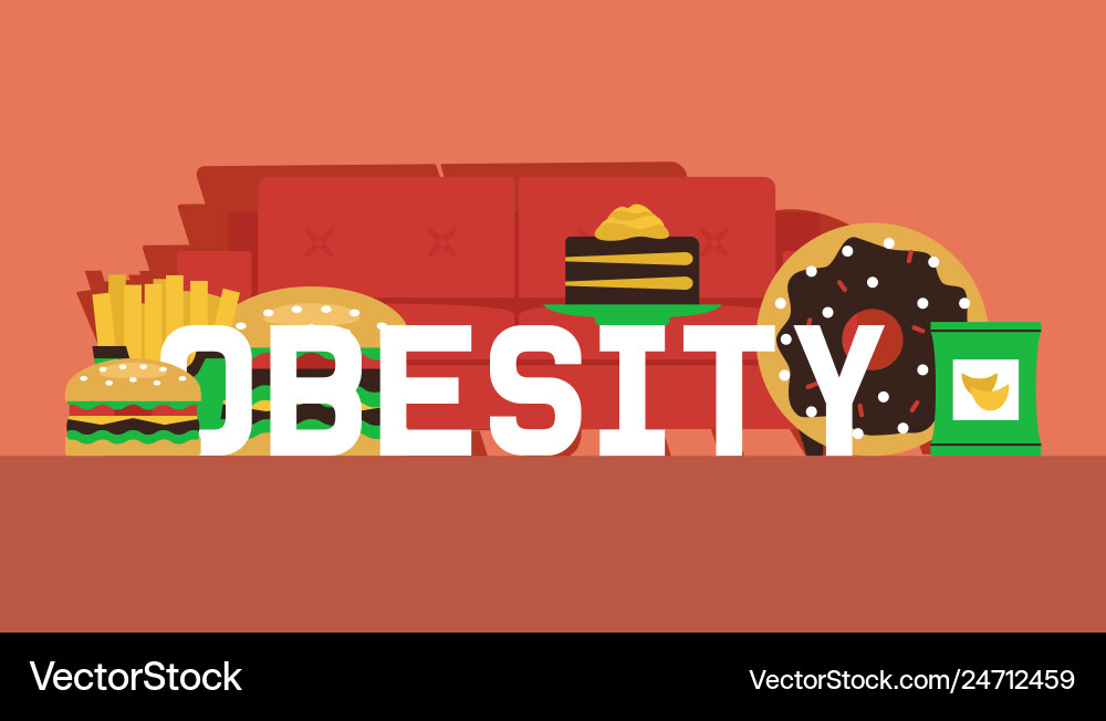 Obesity concept banner make Royalty Free Vector Image