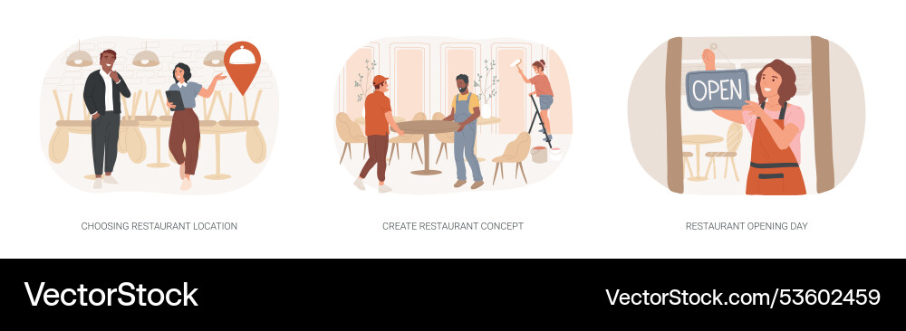 Starting a restaurant business isolated cartoon Vector Image
