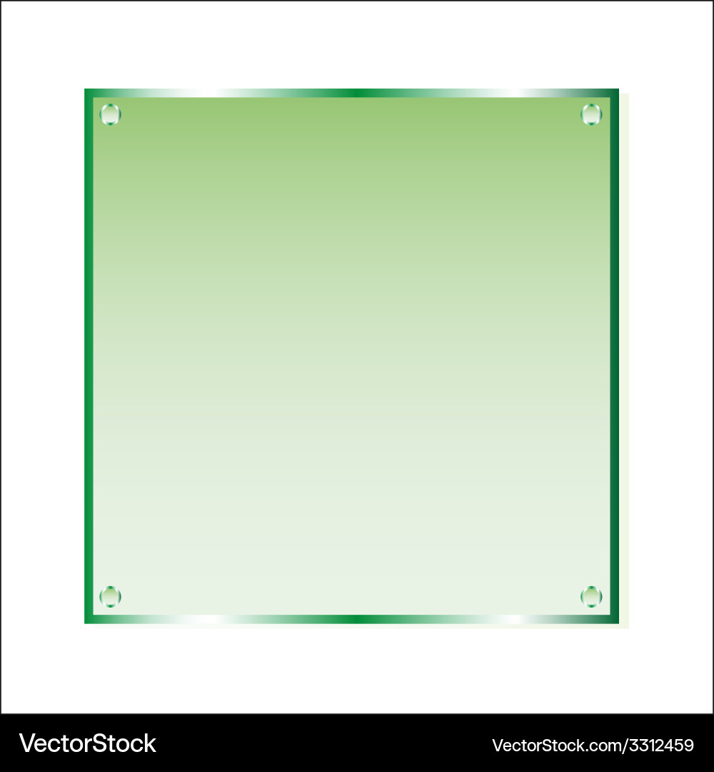 Sticker green glass isolated object Royalty Free Vector