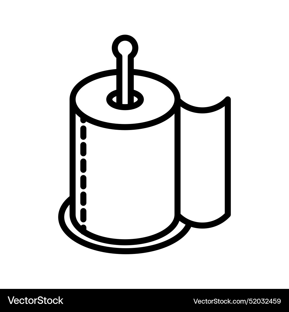 Toilet tissue paper roll icon linear logo mark Vector Image