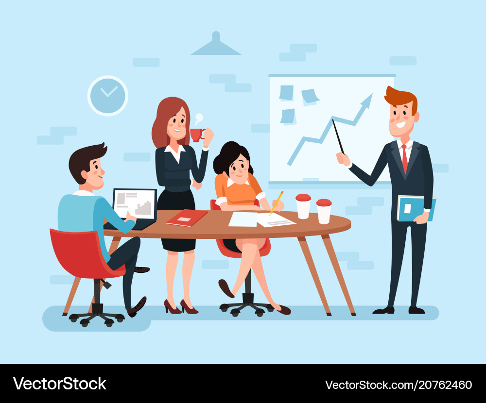 Business Team Meeting Royalty Free Vector Image