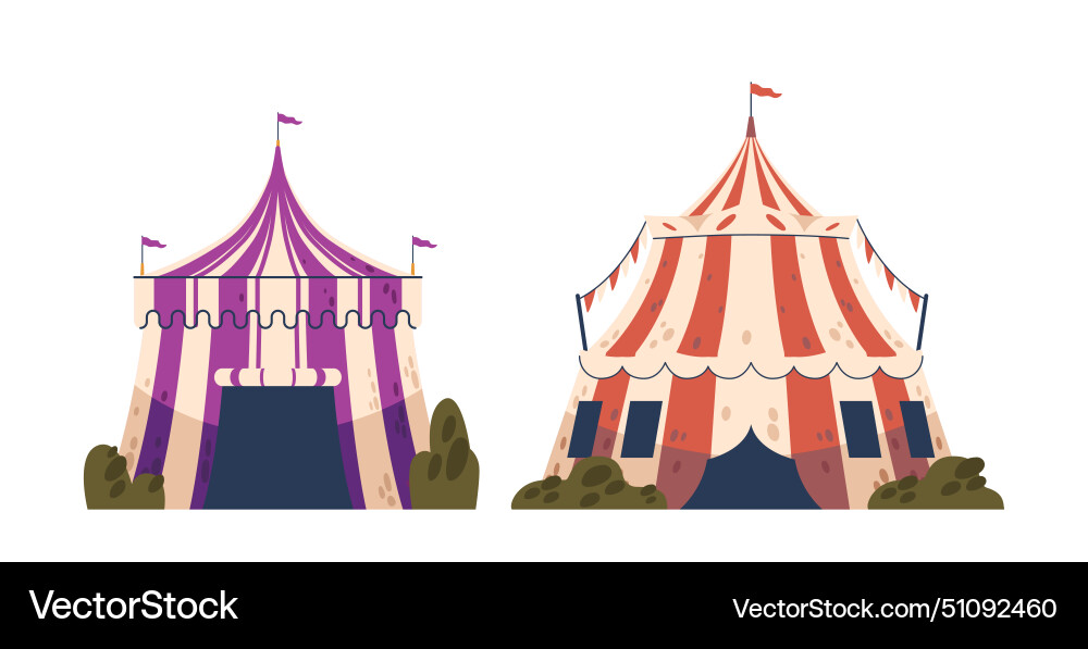 Colorful and grand circus tents inviting wonder Vector Image