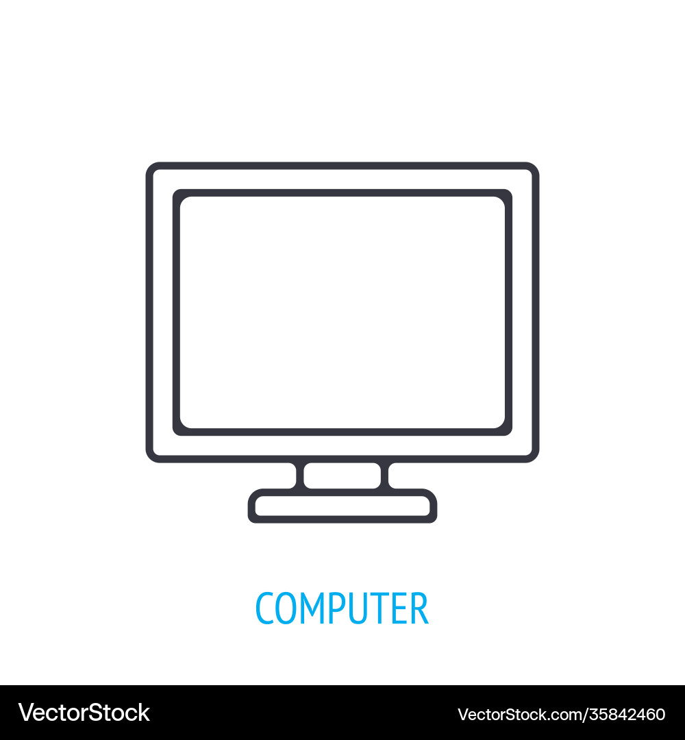 Computer Monitor Icon Royalty Free Vector Image