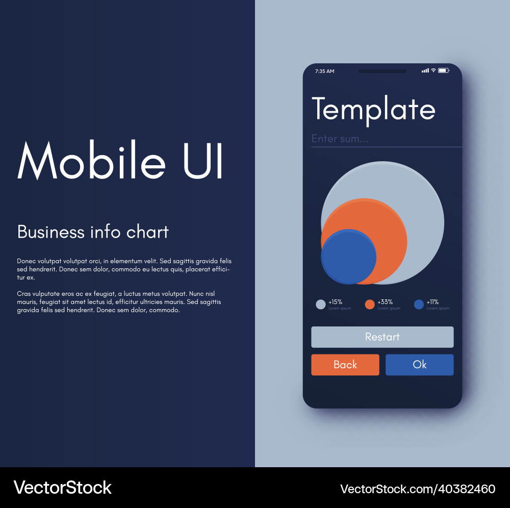 Graphics infographics with mobile phone template Vector Image