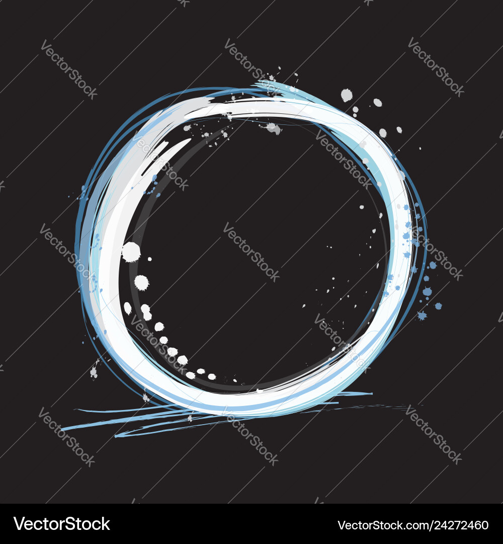 Grunge Paint Ring - Blue Splatter Royalty Free Vector Image