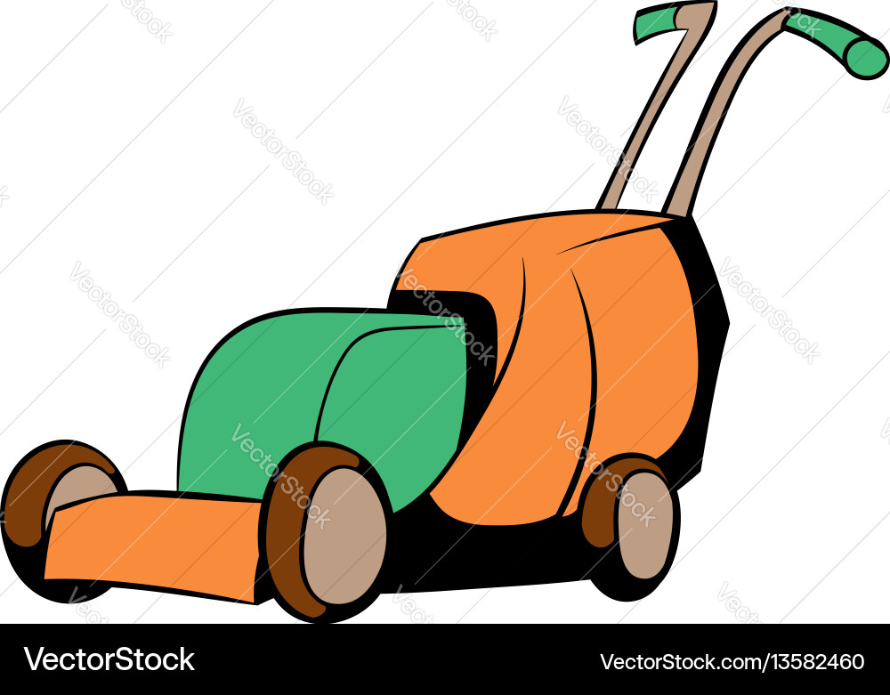 Lawn Mower Icon Cartoon Royalty Free Vector Image
