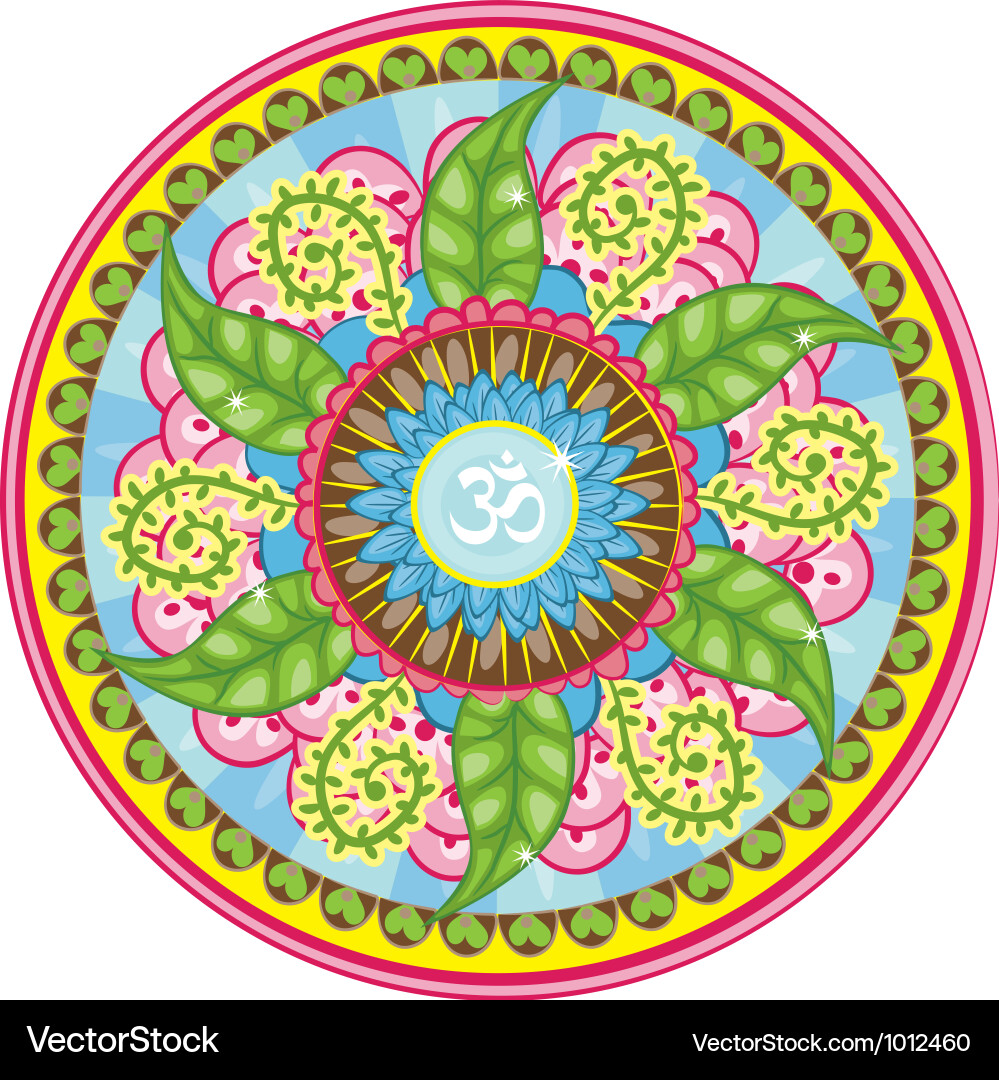 Leafy mandala Royalty Free Vector Image - VectorStock