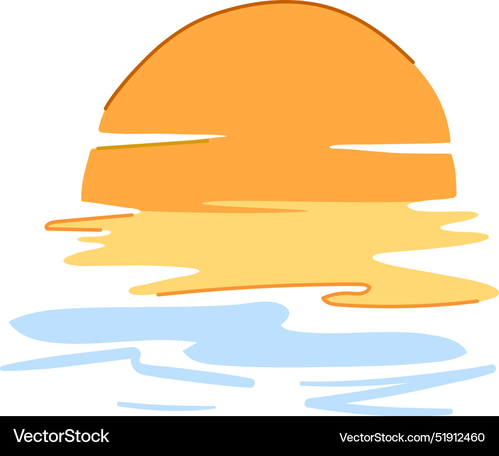 Sea sunset cartoon Royalty Free Vector Image - VectorStock