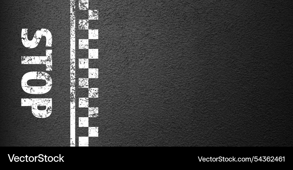 Asphalt road with stop lane marking concrete Vector Image