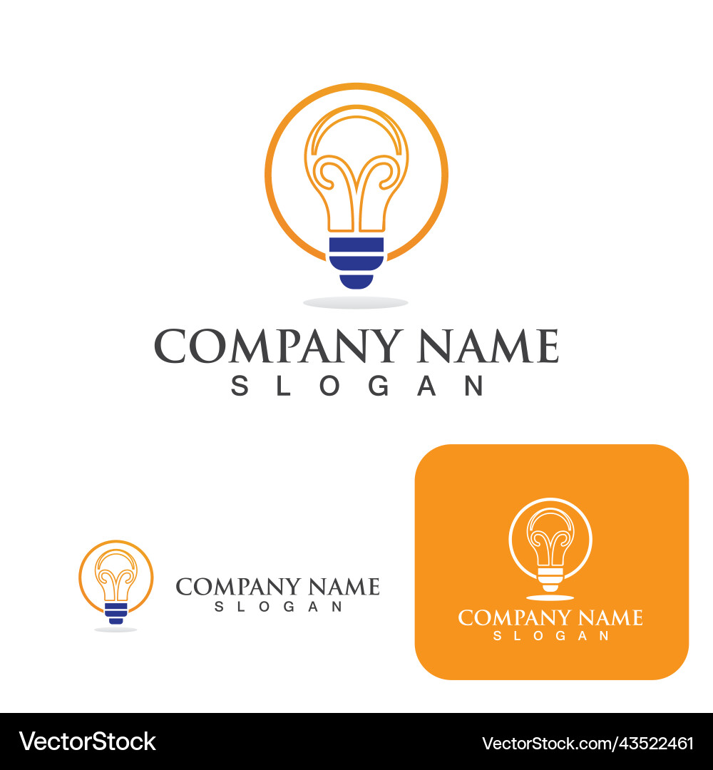 Bulb energy thunder bolt concept logo icon Vector Image
