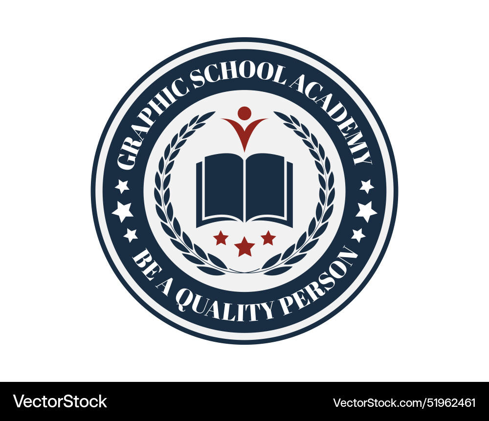 Education academy logo Royalty Free Vector Image