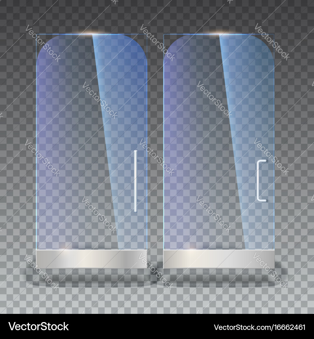 Glass door with reflection and shadows isolated Vector Image