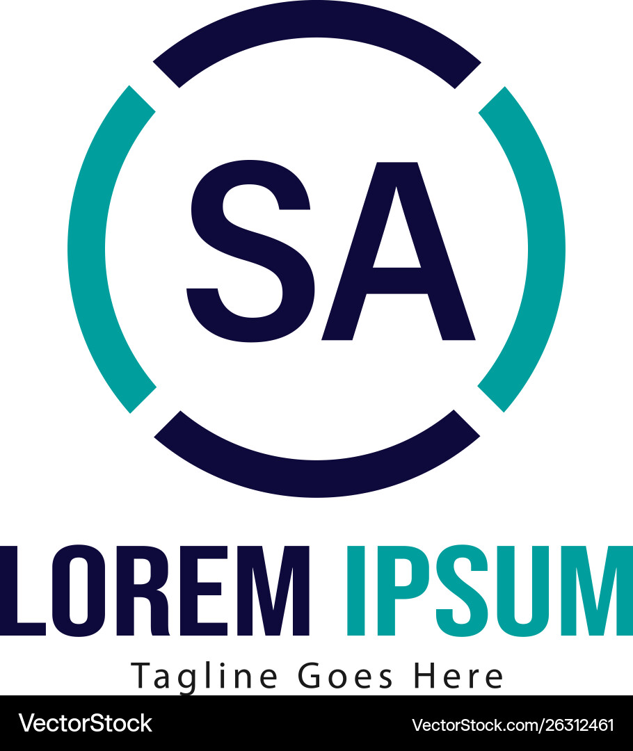 Initial sa logo template with modern frame Vector Image