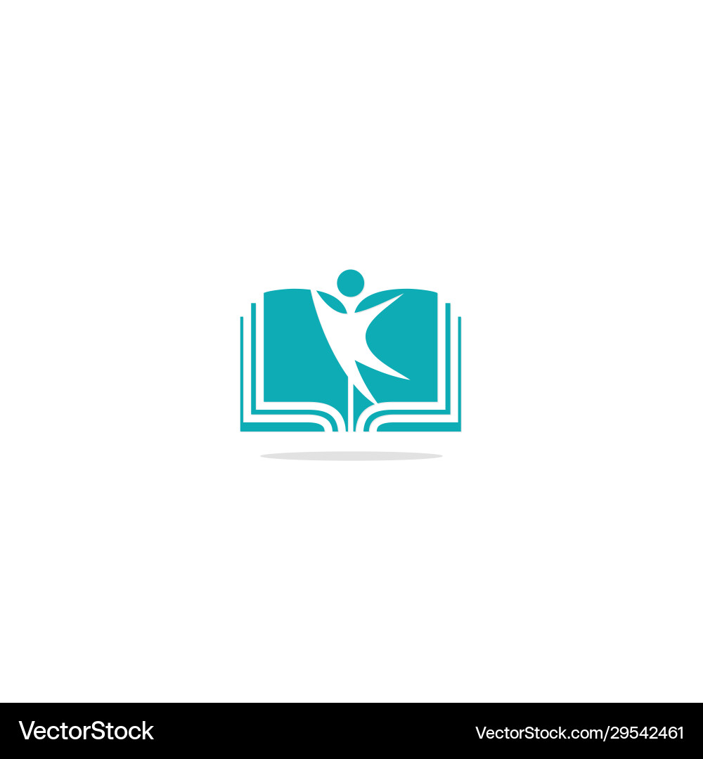 Open book happy education logo Royalty Free Vector Image