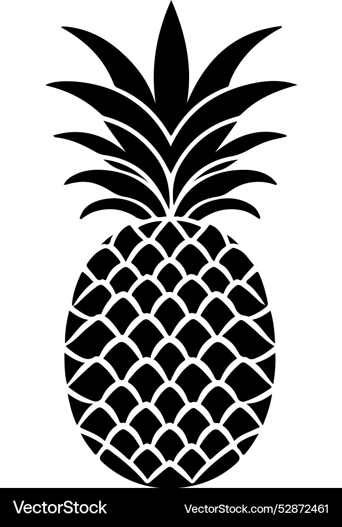 Pineapple stencil images Royalty Free Vector Image