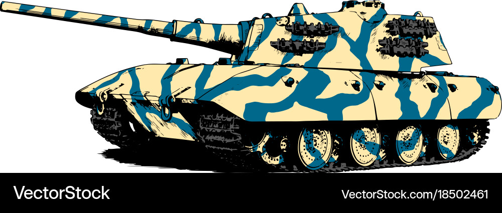 Tank is painted with ink Royalty Free Vector Image