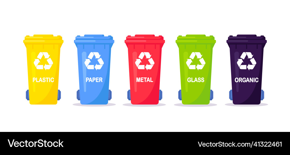 Waste collection segregation and recycling Vector Image