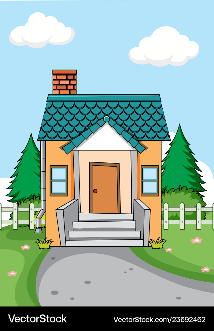 A simple house in nature background Royalty Free Vector