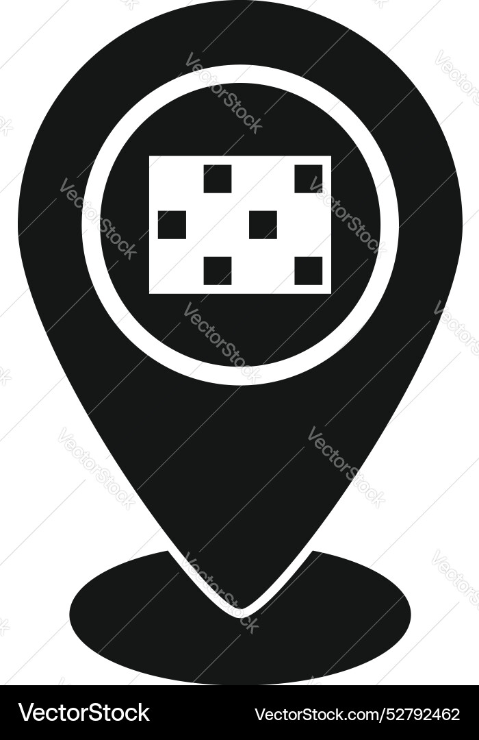 Black location pin showing qr code for tracking Vector Image
