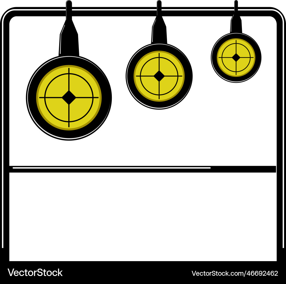 Black shooting target cartoon Royalty Free Vector Image