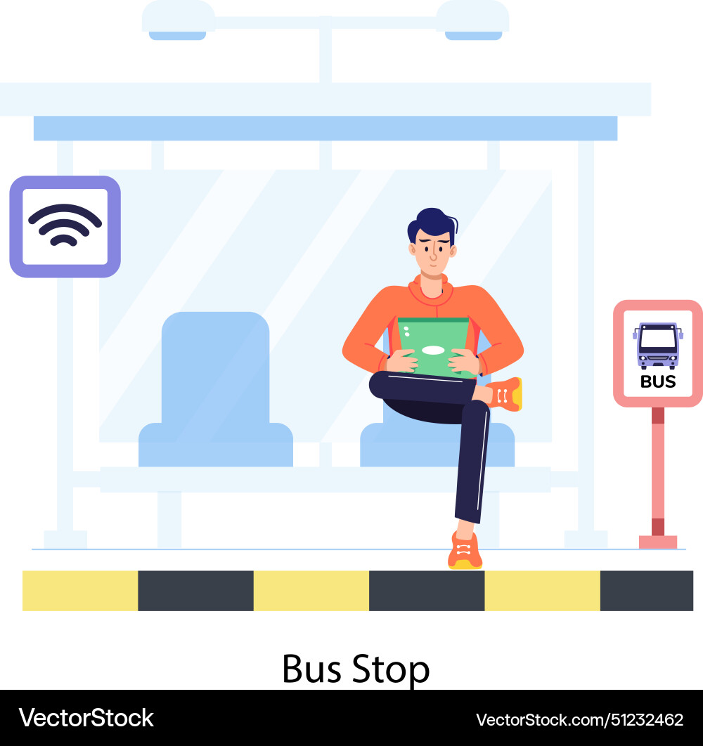 Bus stop Royalty Free Vector Image - VectorStock