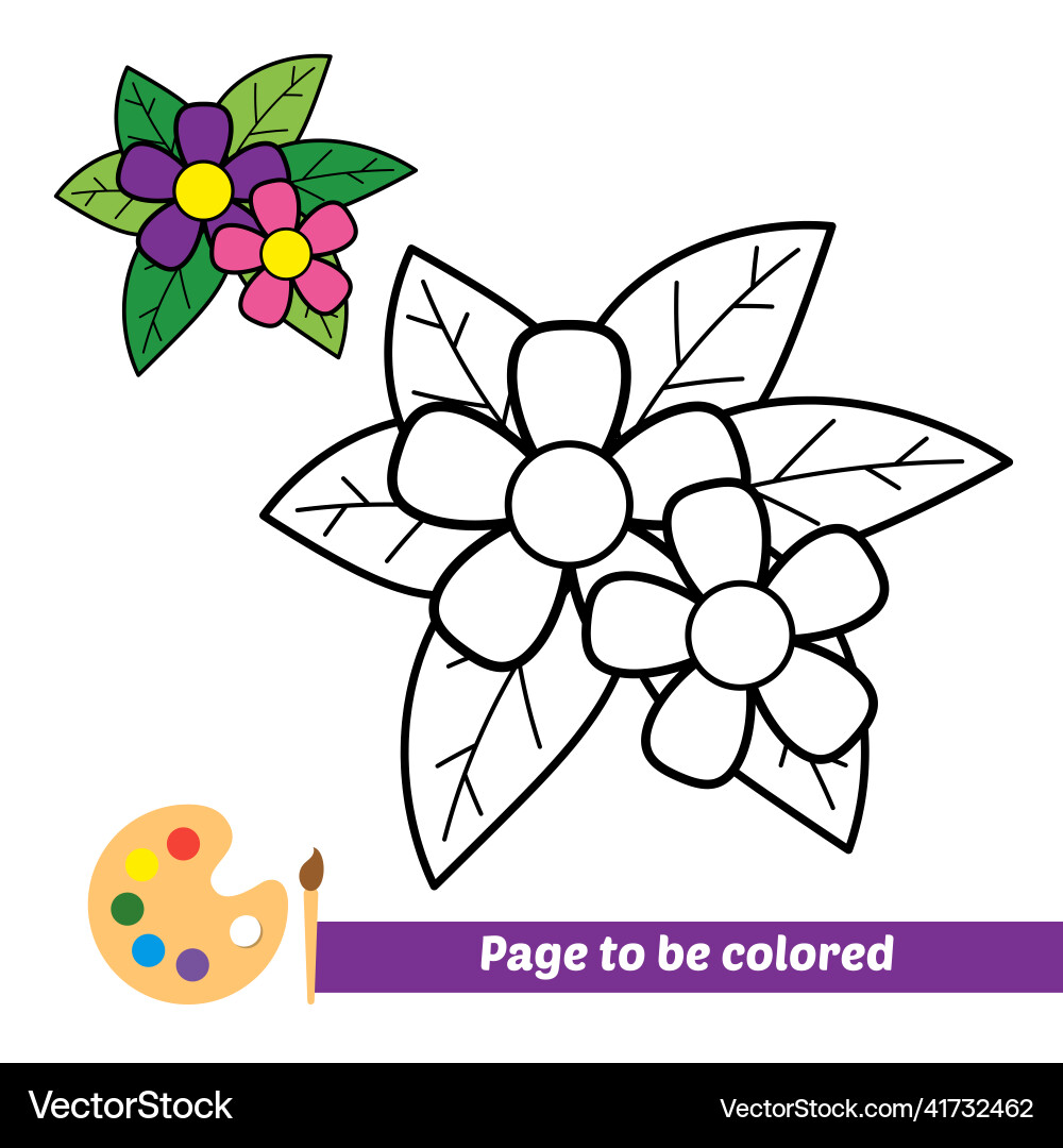 Coloring book for kids flower Royalty Free Vector Image