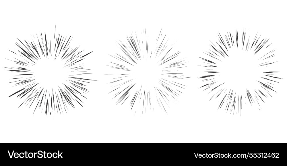 Comic speed lines effect radial burst Royalty Free Vector