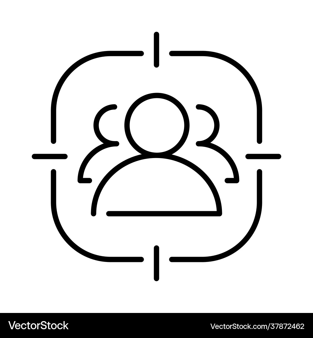 Contoured simple staff search icon Royalty Free Vector Image